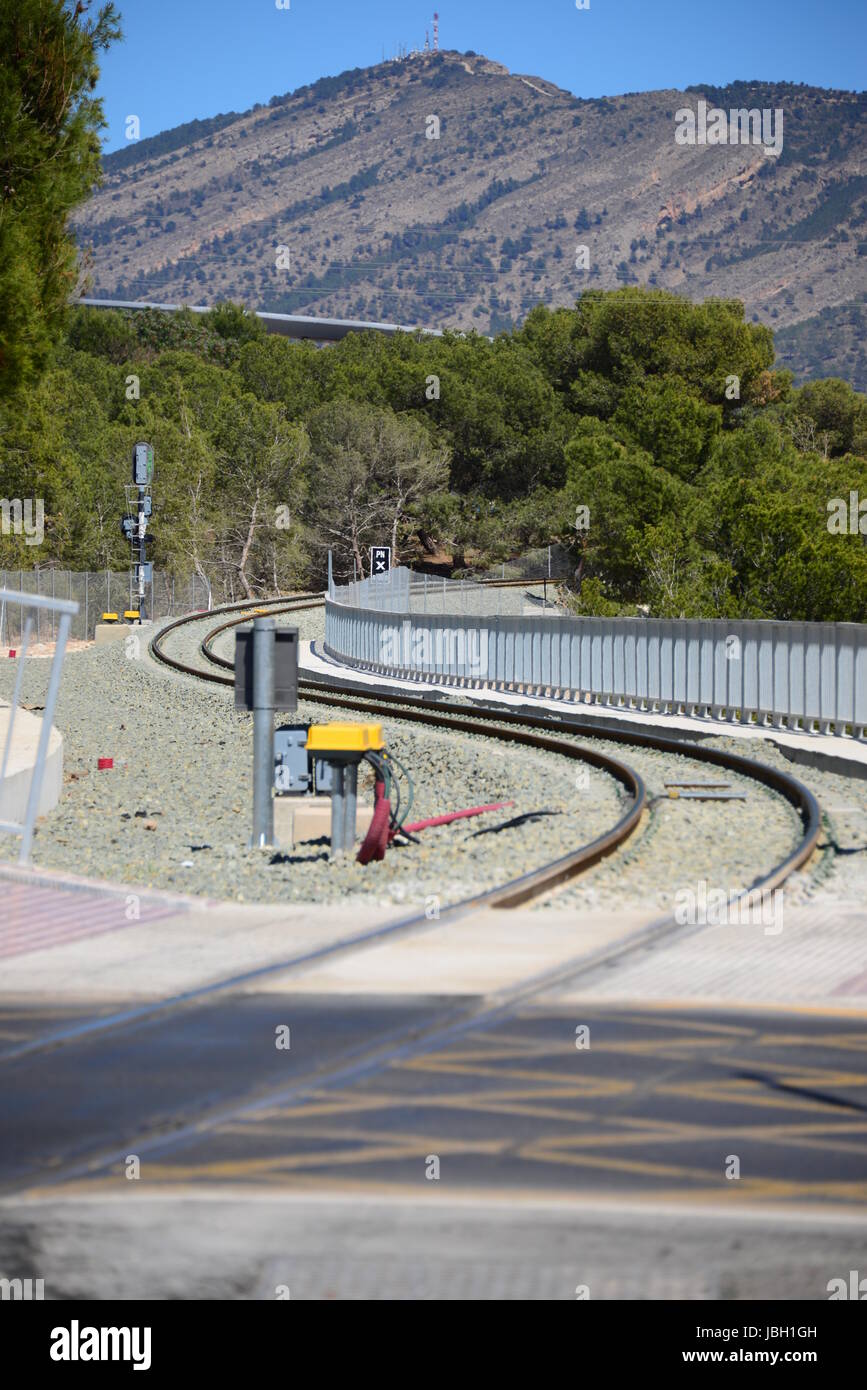 railway rails - soft - spain Stock Photo - Alamy