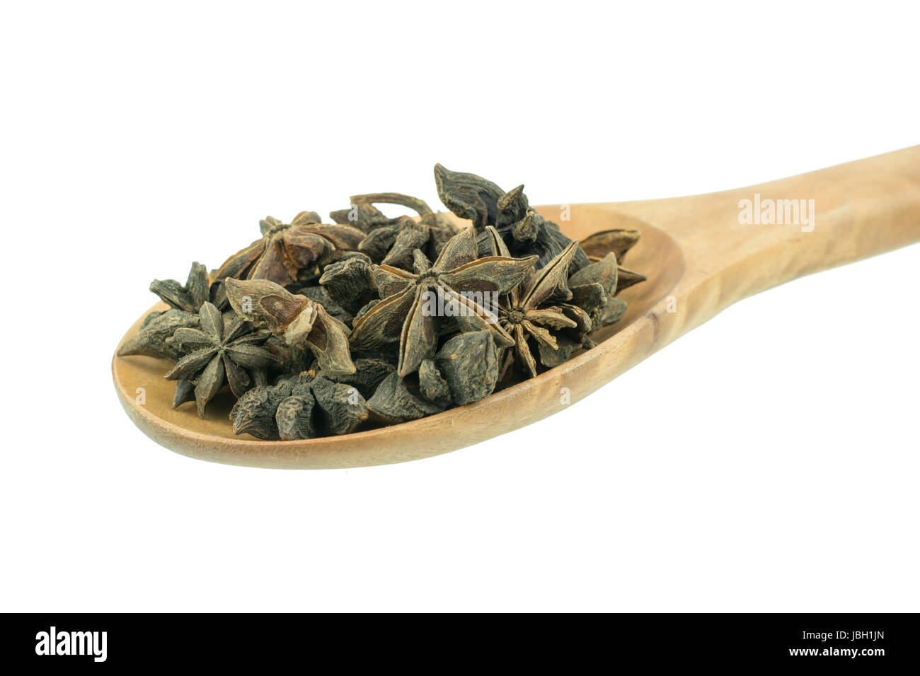 Star anise spice fruits and seeds isolated on white background closeup ...