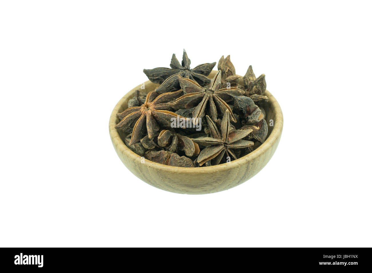 Star anise spice fruits and seeds isolated on white background closeup ...