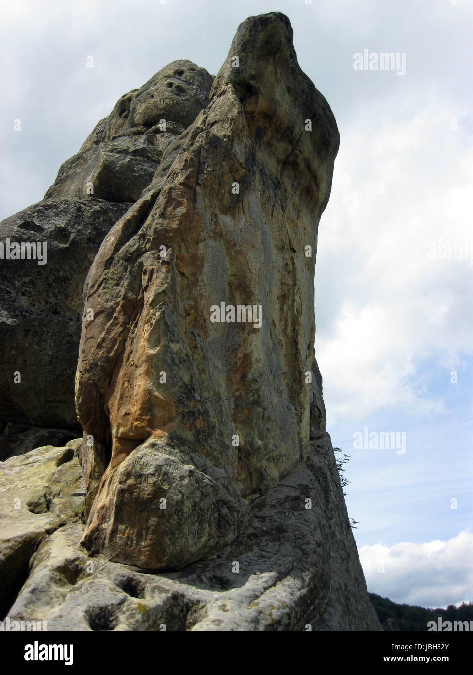 big and picturesque rock in Carpathian mountains Stock Photo - Alamy