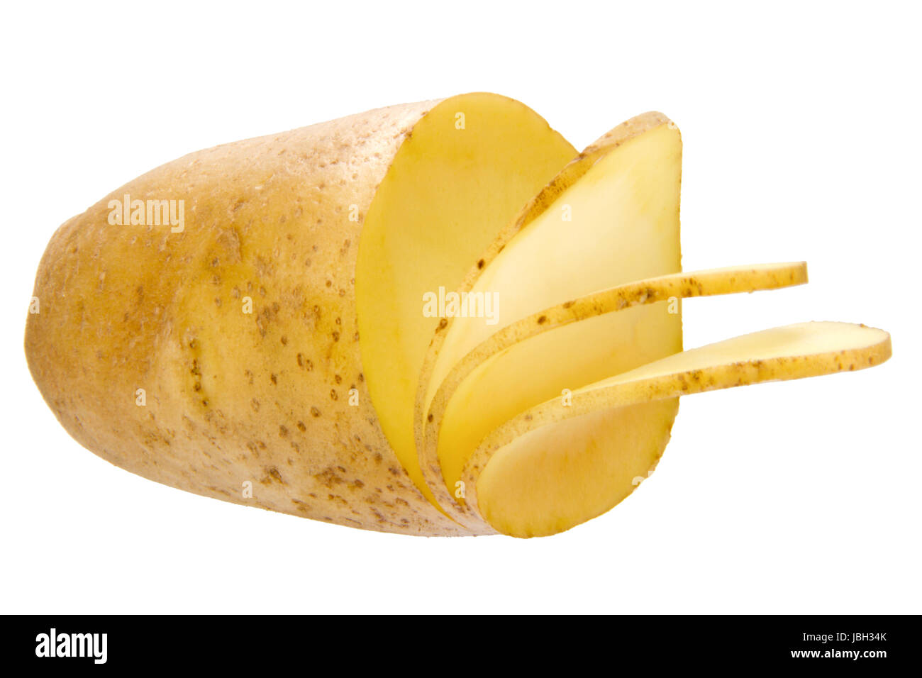 sliced potato isolated on the white background Stock Photo - Alamy