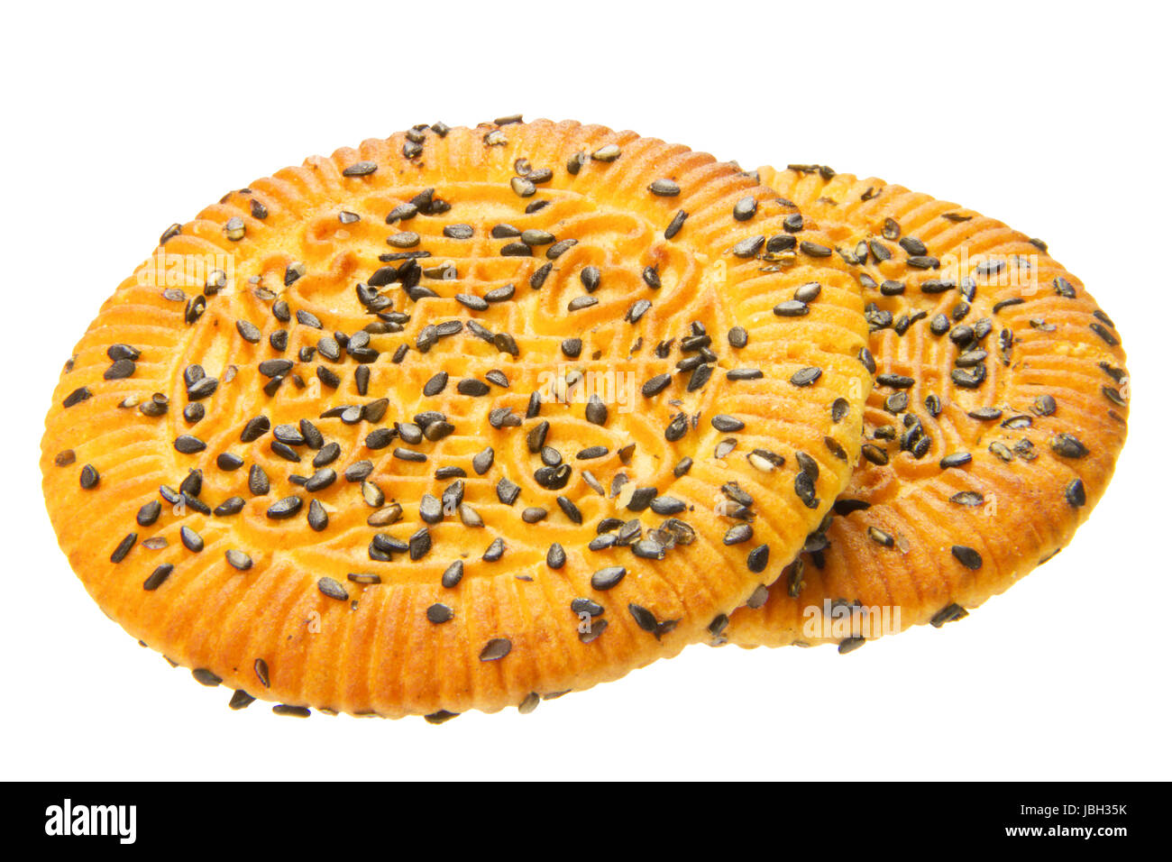 traditional Chinese sesame biscuit isolated on the white background ...