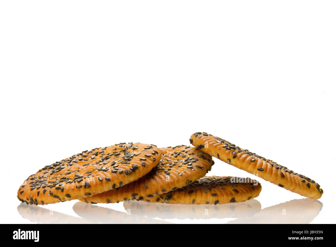 traditional Chinese sesame biscuit isolated on the white background ...