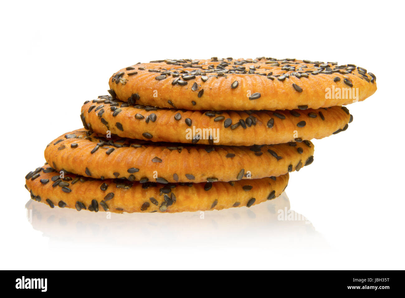 traditional Chinese sesame biscuit isolated on the white background ...