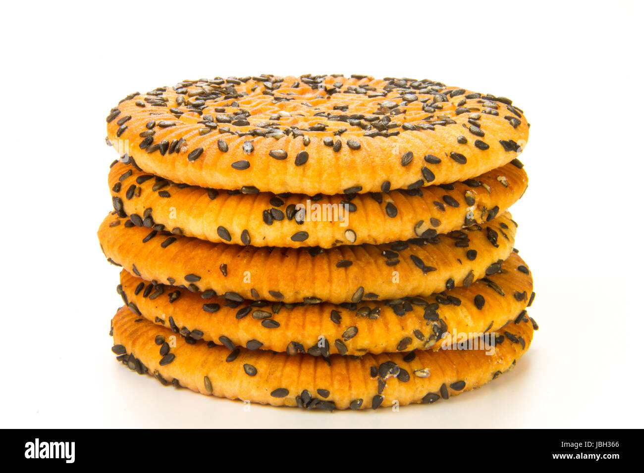 traditional Chinese sesame biscuit isolated on the white background ...
