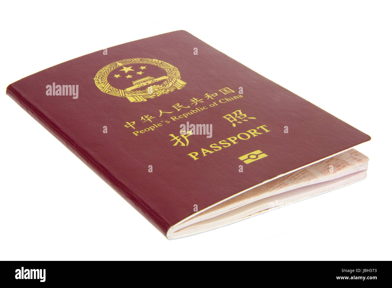 close up of Chinese passport isolated on the white background Stock ...