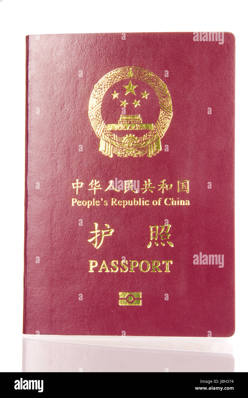 close up of Chinese passport isolated on the white background Stock ...