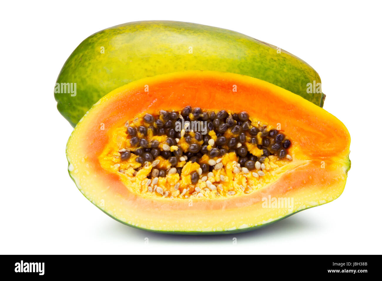 close up of fresh papaw on the white background Stock Photo - Alamy