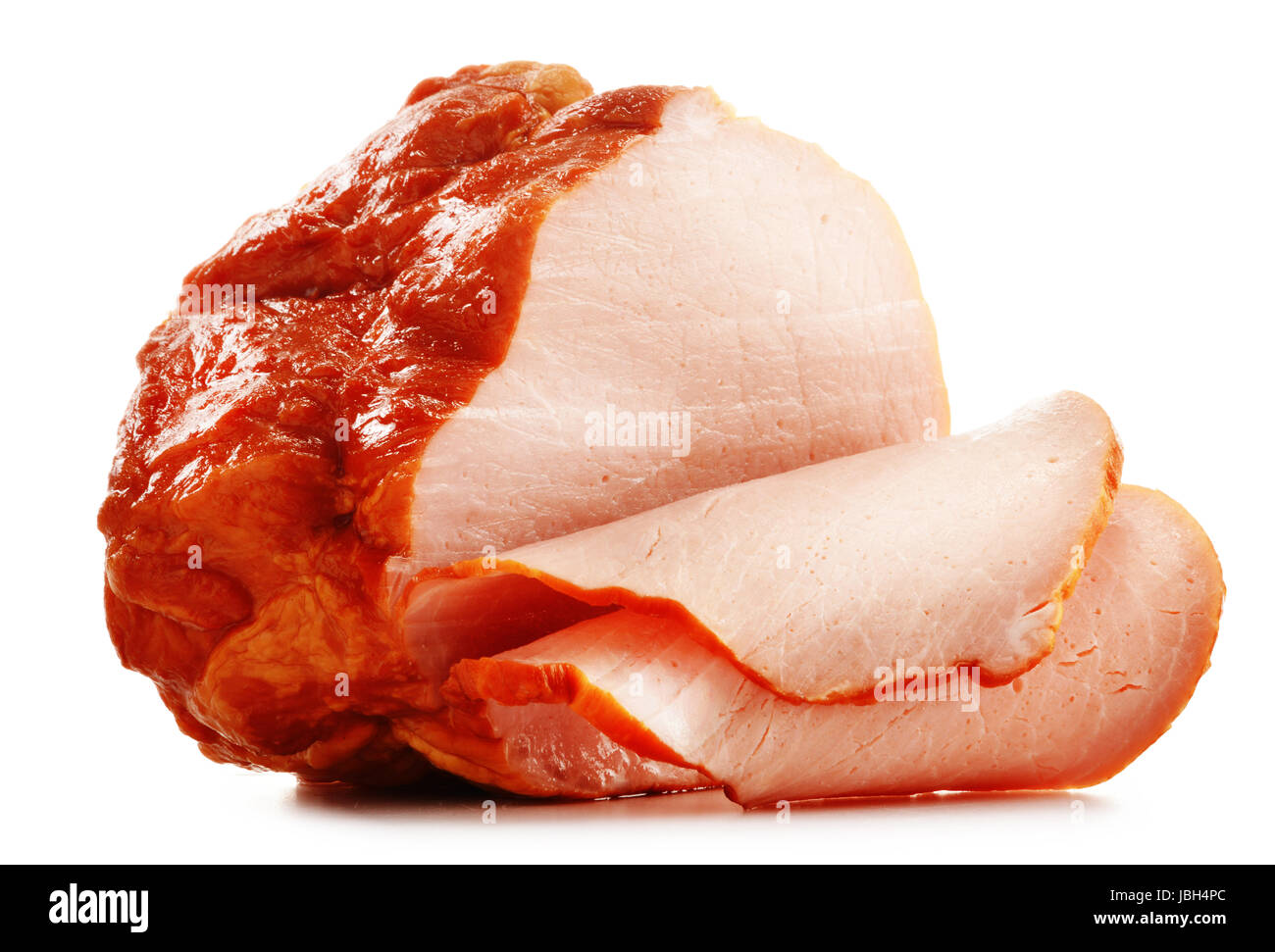 Piece of fresh ham isolated on white Stock Photo - Alamy
