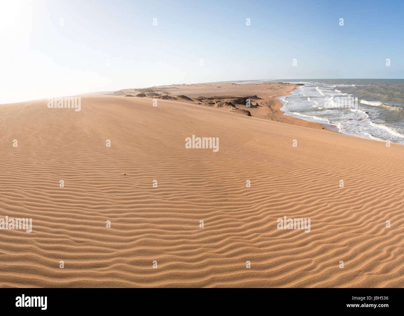 View of the Colombian coastline in La Guajira near Punta Gallinas ...