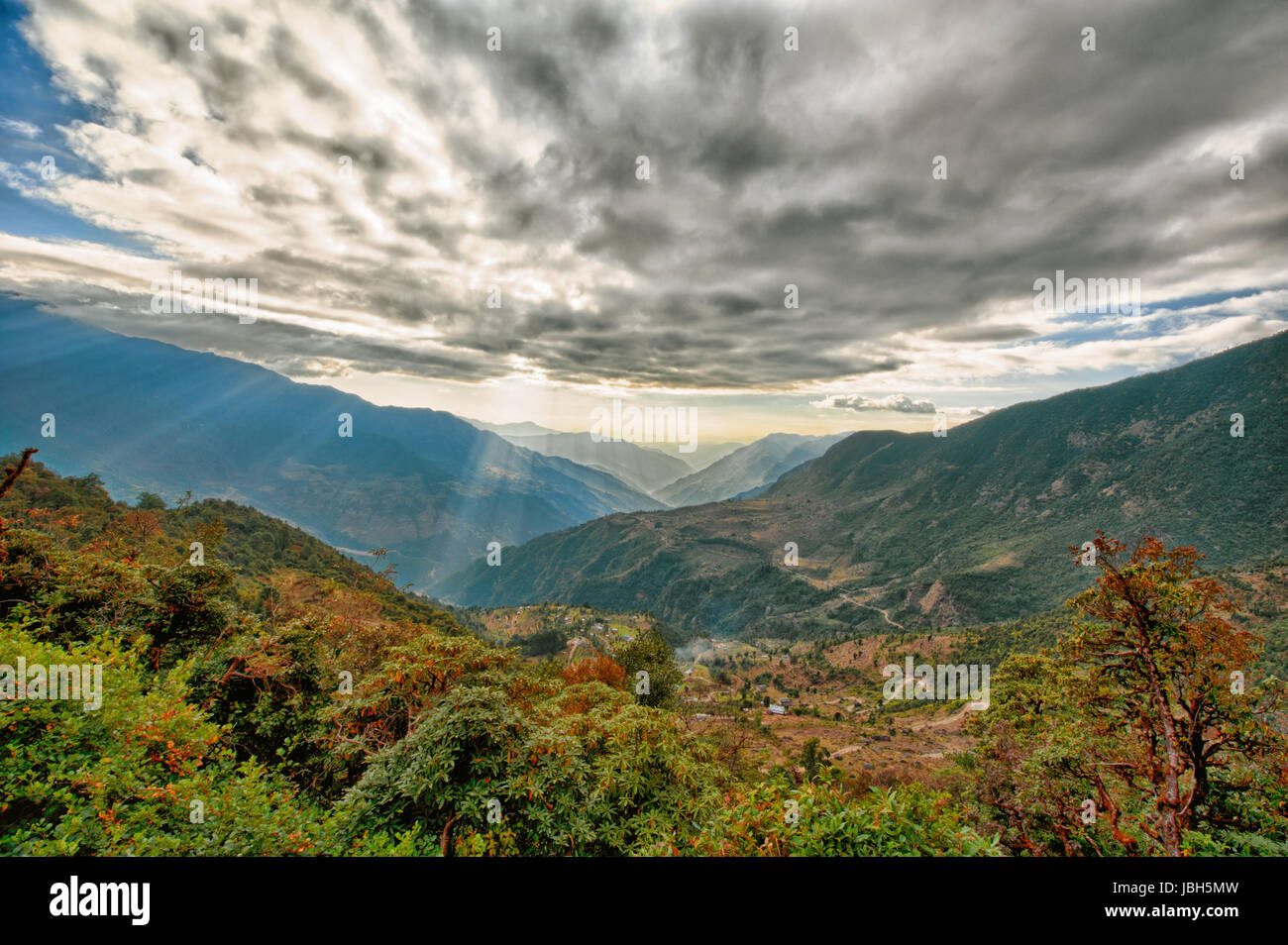 View from kalinchok Photeng towards the Kathmandu valley, Nepal Stock ...