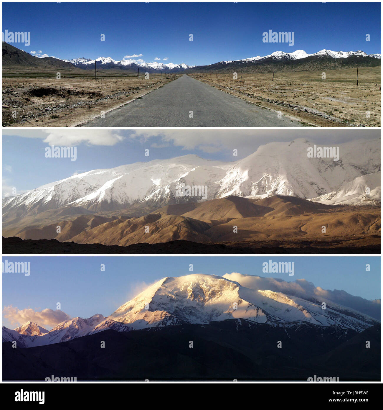 Composition of panoramic views of the Karakoram which is a large ...