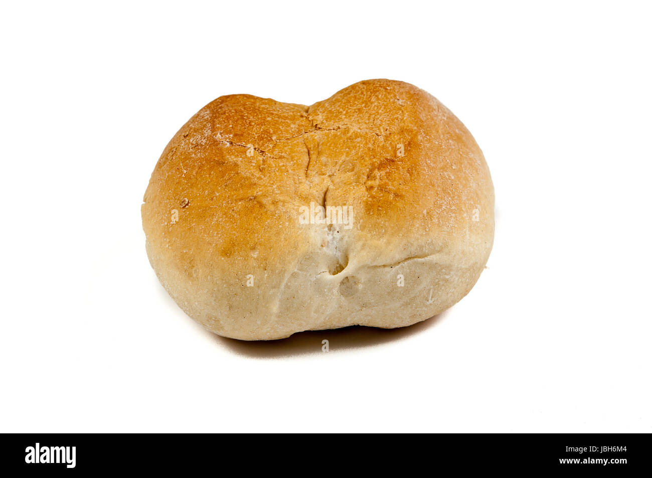 One roll bread isolated on white background Stock Photo - Alamy