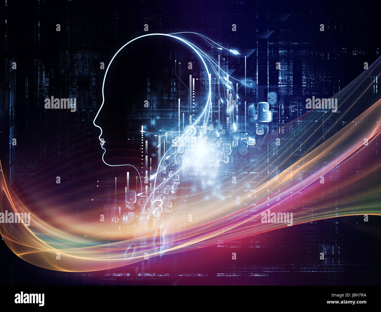 Artificial Intelligence series. Composition of human profile and ...
