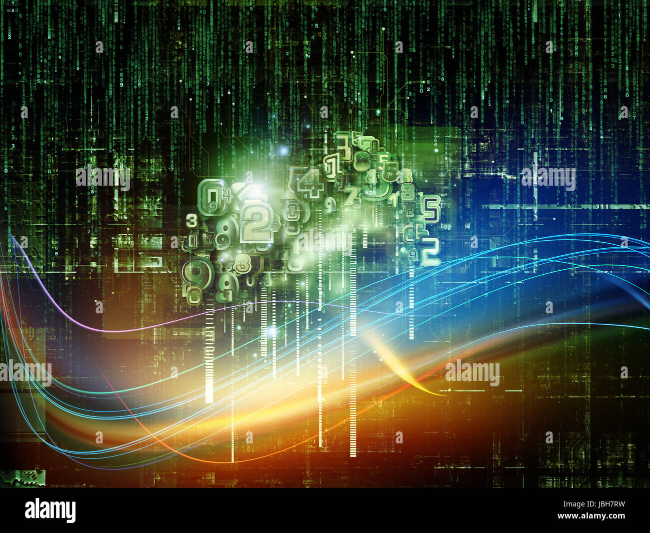 Light of Logic series. Arrangement of numbers, lights and design ...