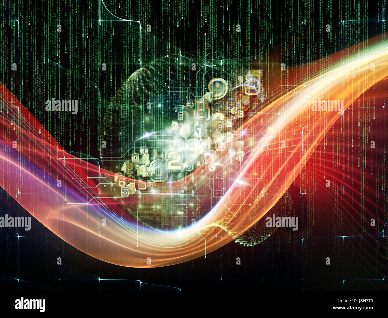 Light of Logic series. Composition of numbers, lights and design ...