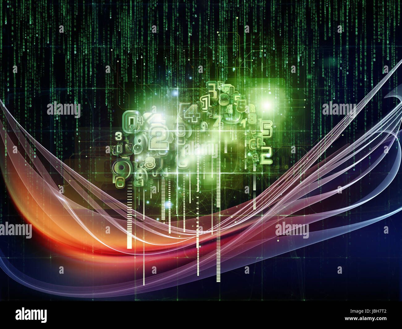 Light of Logic series. Interplay of numbers, lights and design elements ...