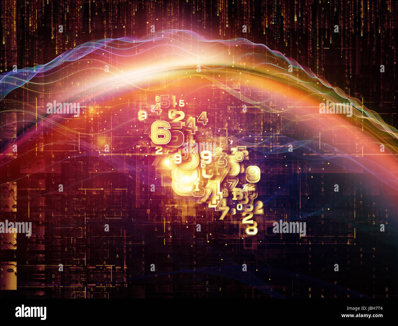 Light of Logic series. Interplay of numbers, lights and design elements ...