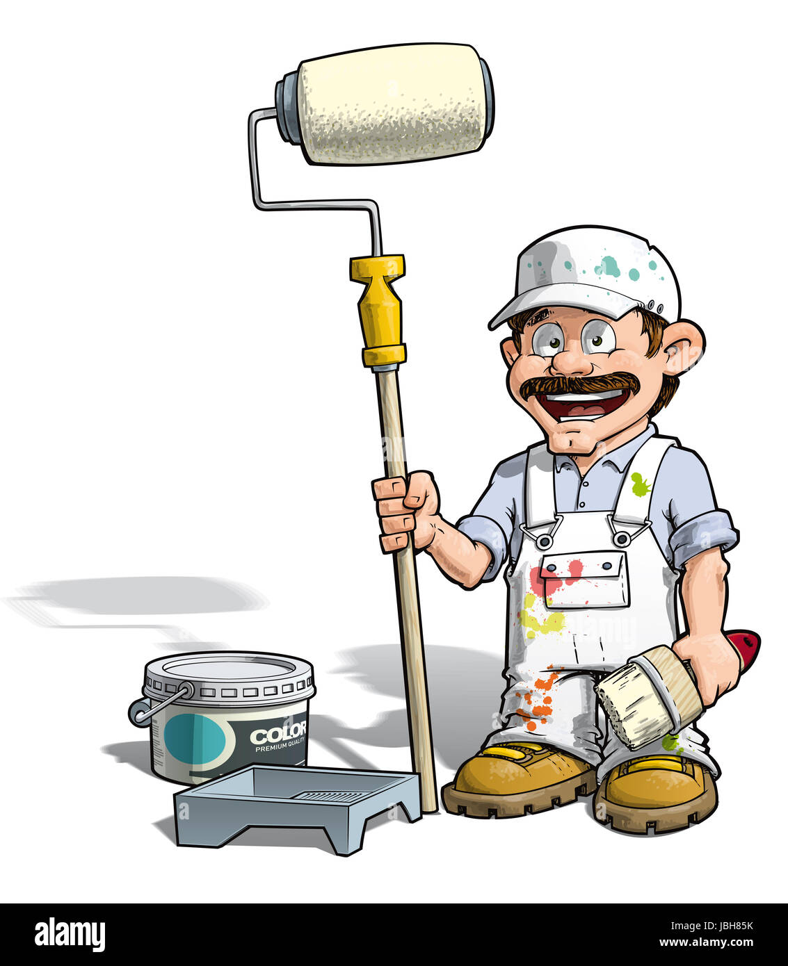 Painter decorator cartoon character hi-res stock photography and images ...