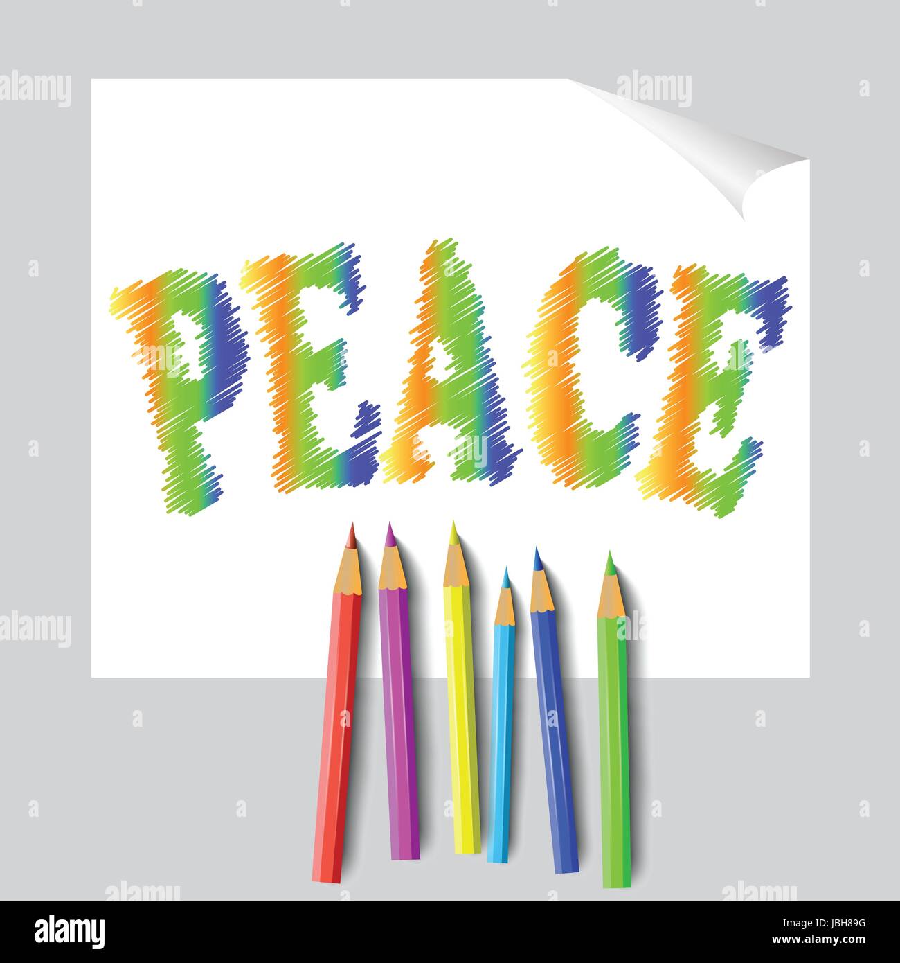 colorful illustration with peace paint and pencils for your design ...