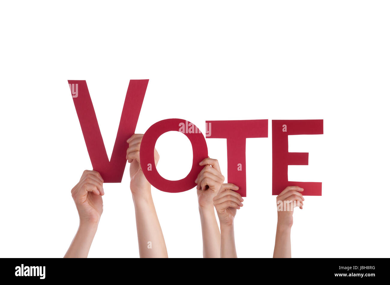 Many People Holding the red Word Vote, Isolated Stock Photo - Alamy