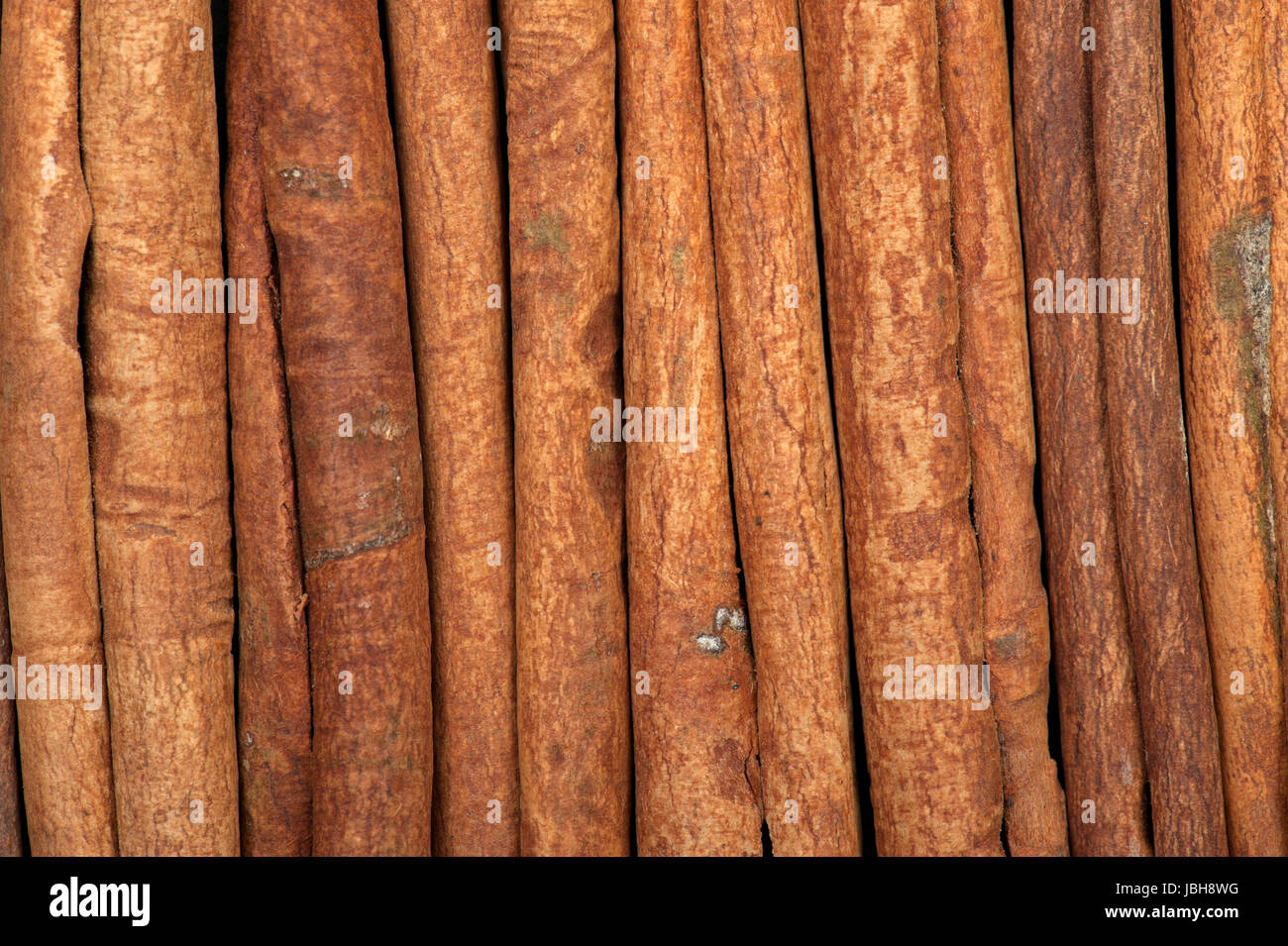 row of cinnamon sticks as a background Stock Photo - Alamy