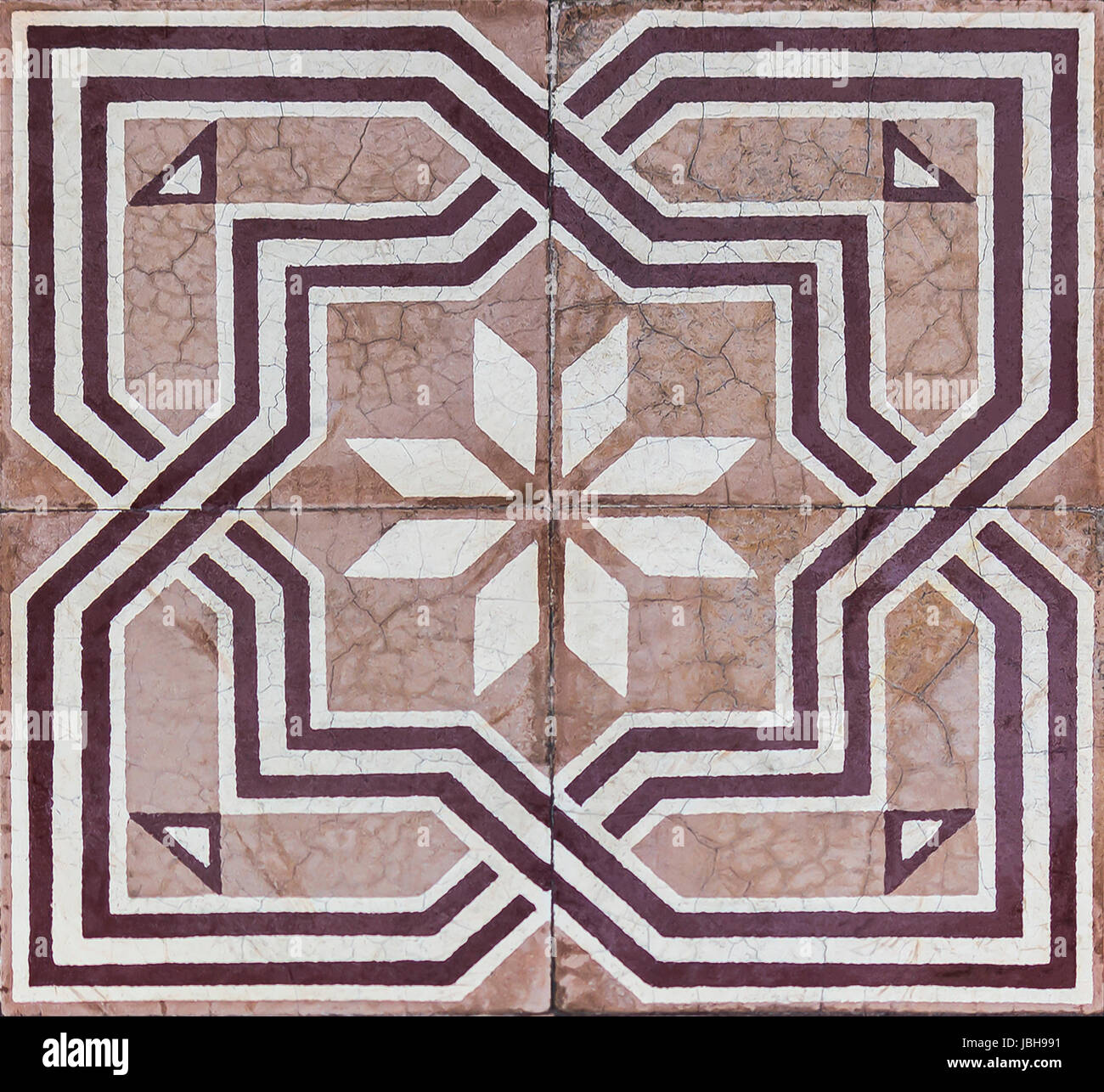 Closeup pattern of classic seamless pattern floor tiles Stock Photo - Alamy