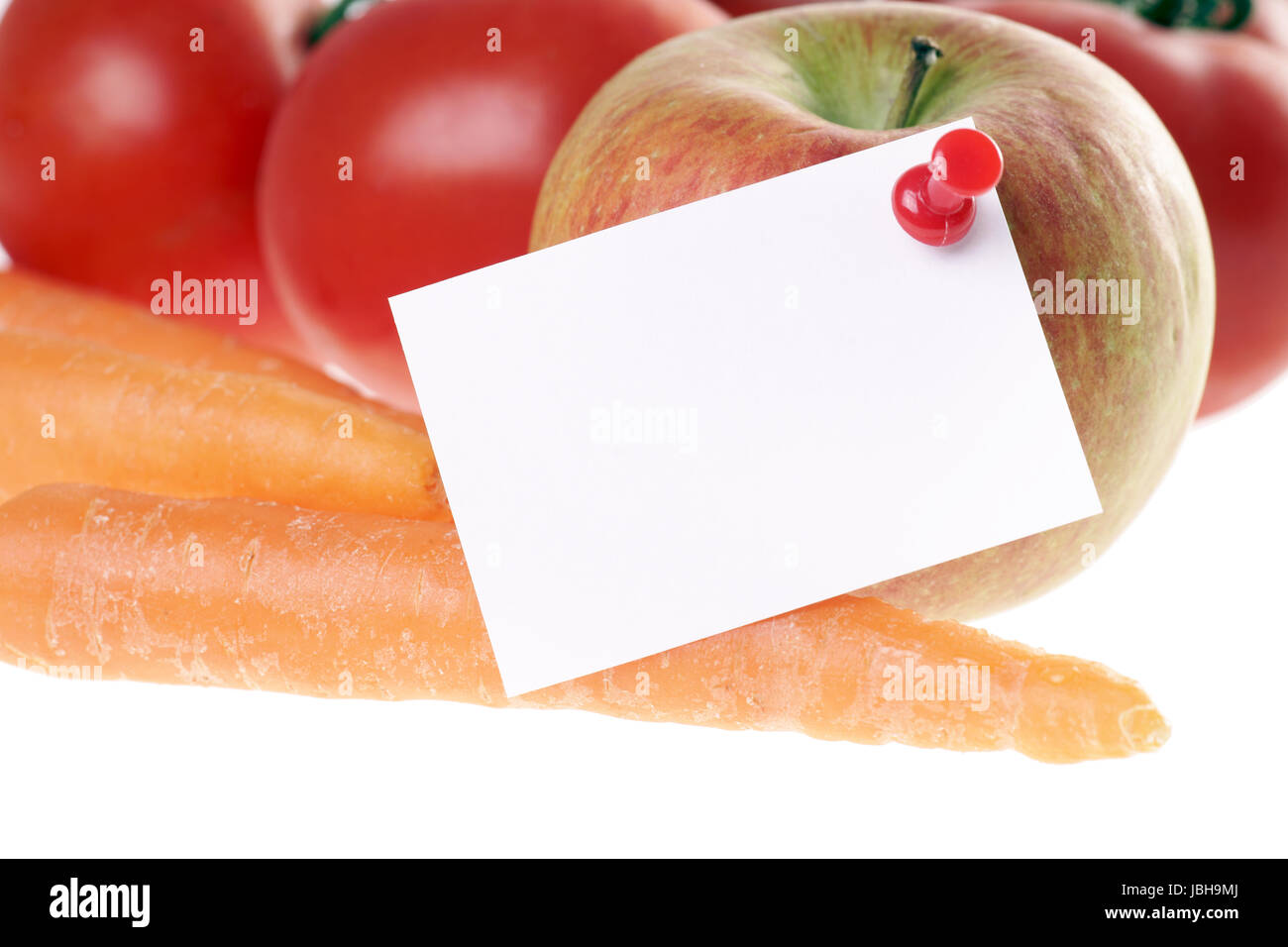 Fruits and vegetables with an empty note Stock Photo - Alamy