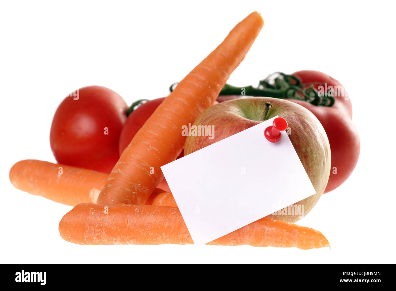 Fruits and vegetables with an empty note Stock Photo - Alamy