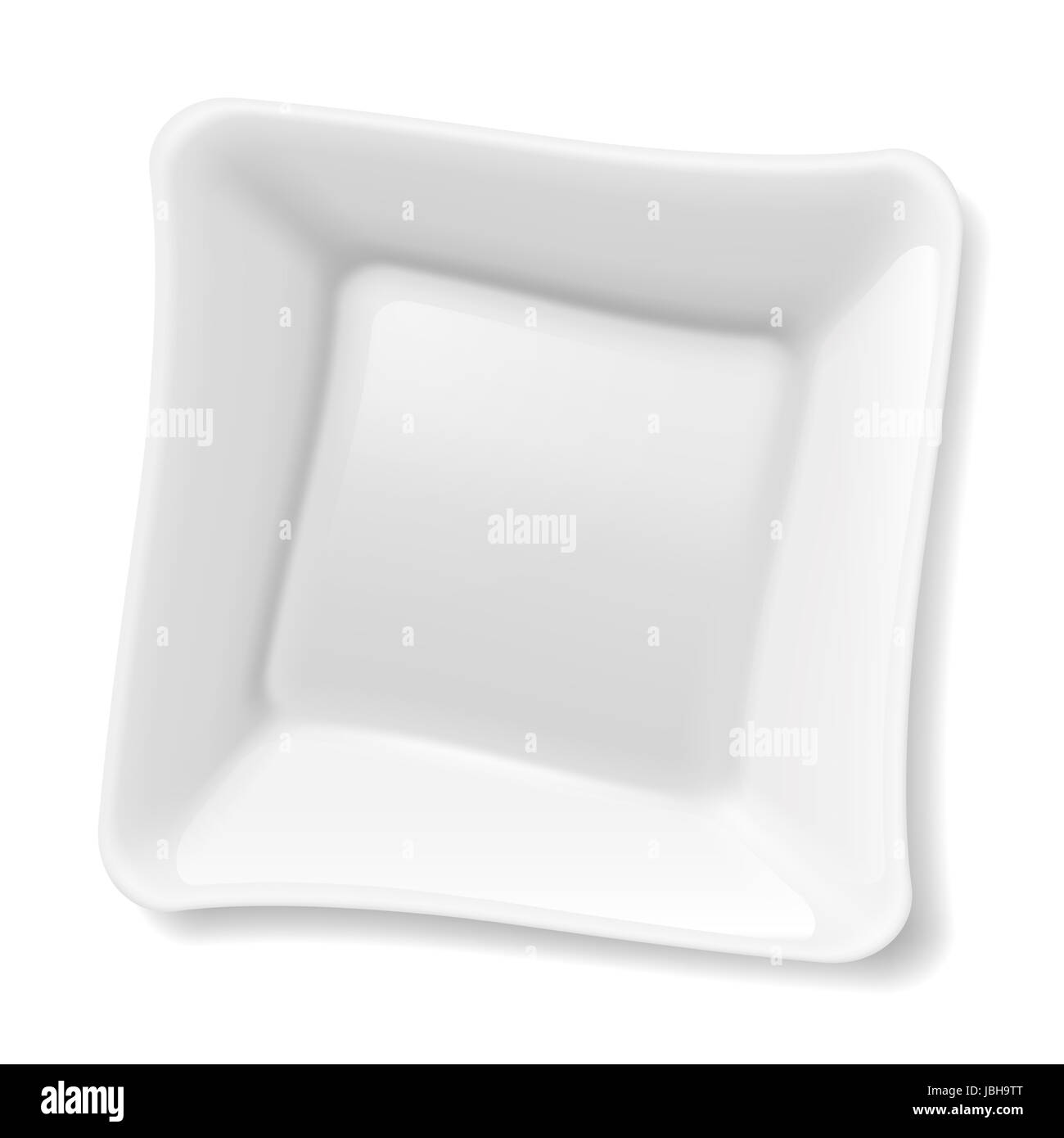 Illustration of empty square white plate isolated on white background ...