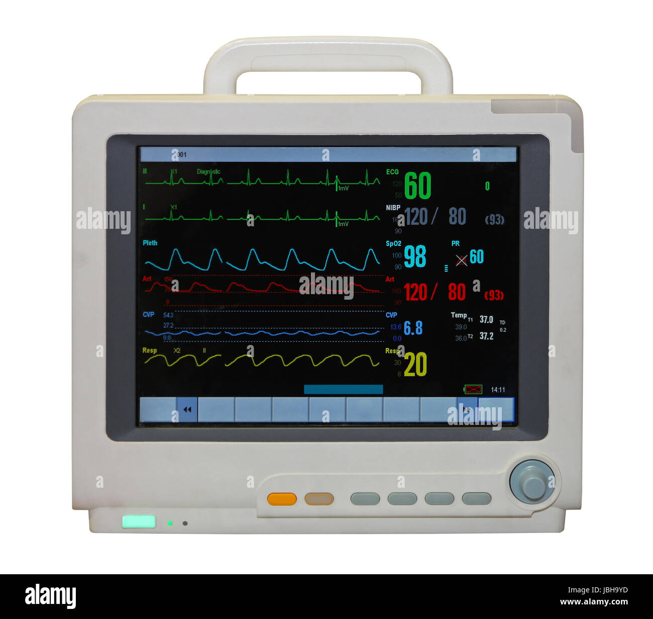 Heart rate monitor with diagram isolated included clipping path Stock ...