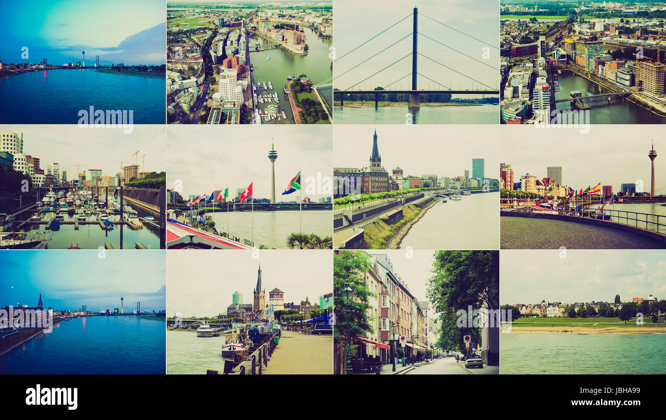 Vintage retro looking Famous landmarks and monuments collage ...