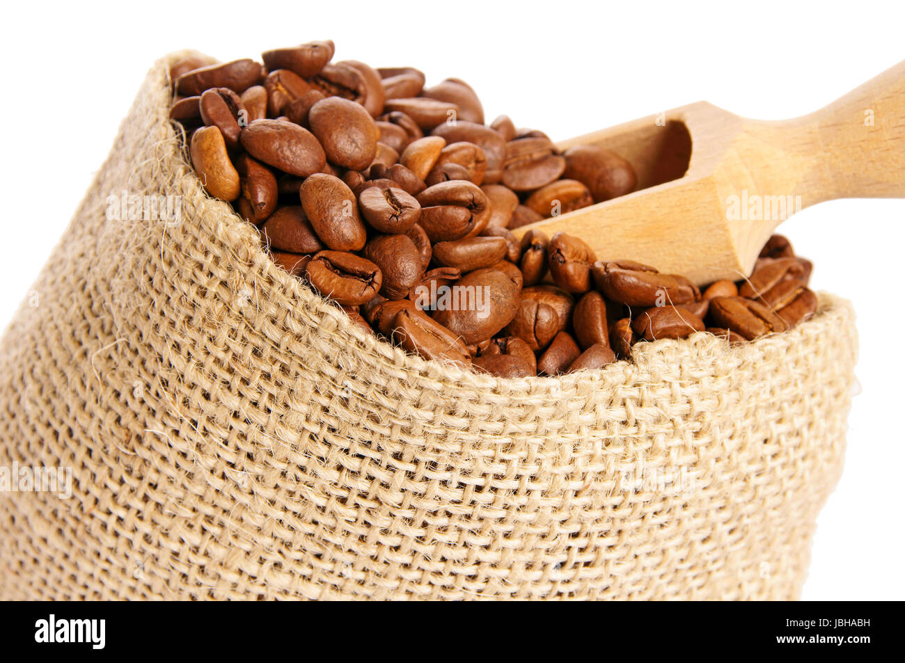 Coffee beans in a jute sack Stock Photo - Alamy