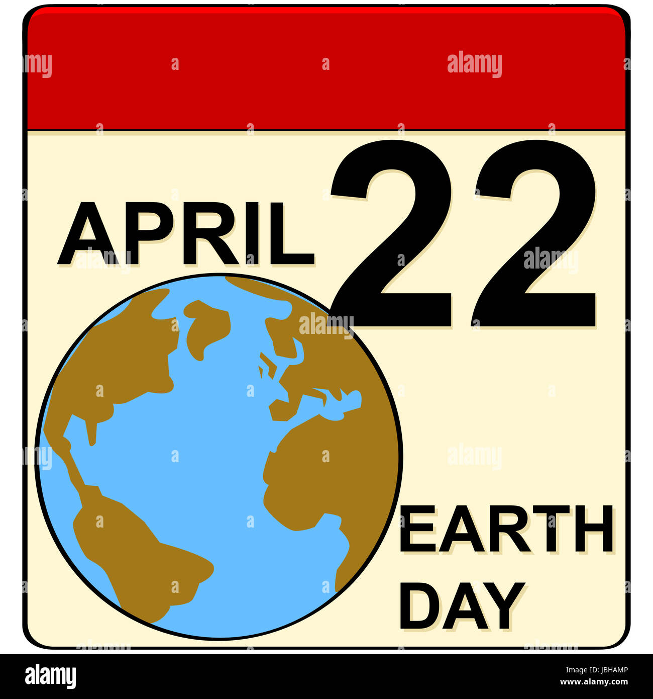Cartoon illustration showing a calendar set to April 22, when Earth Day ...