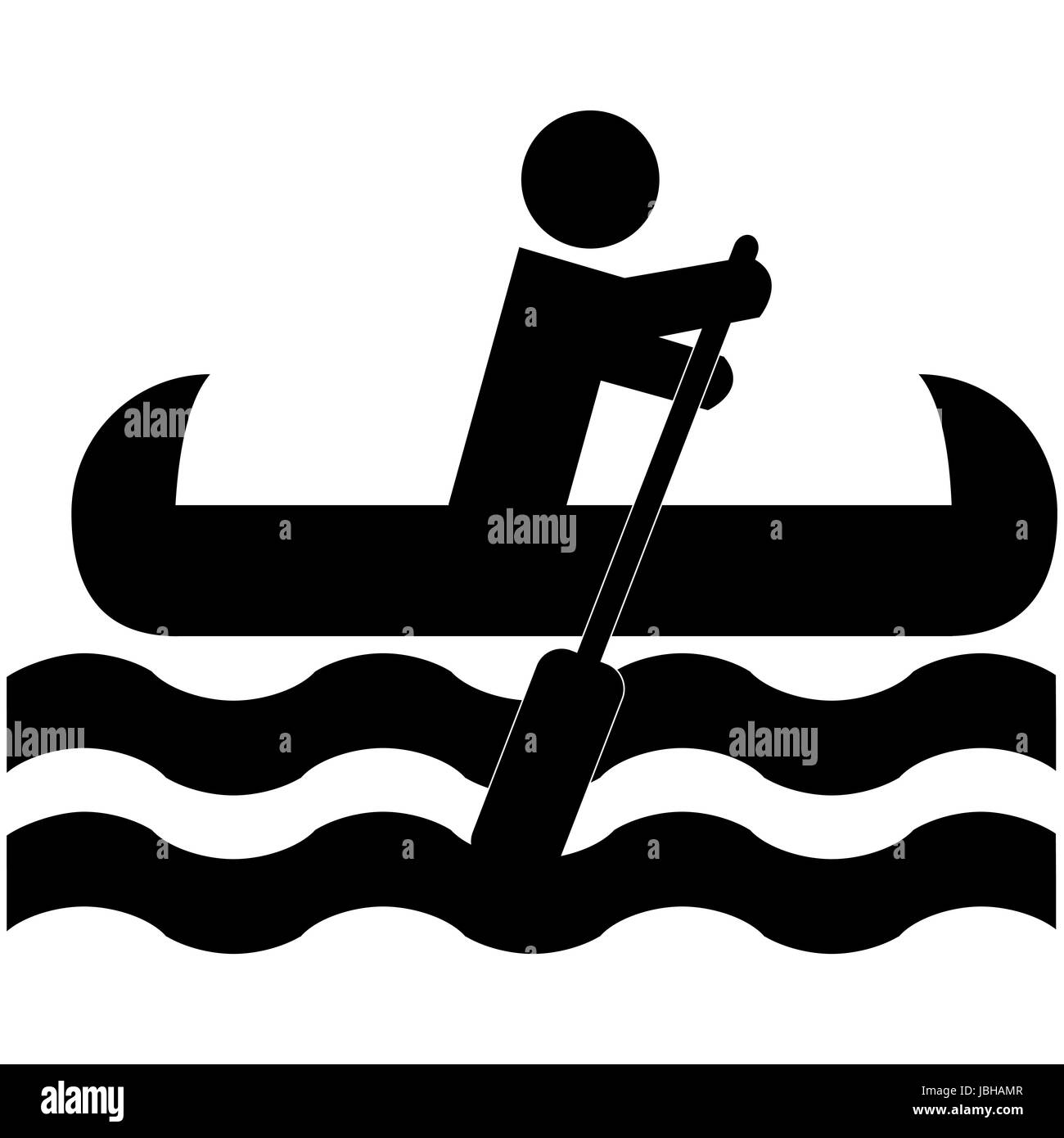 Man rowing a canoe Black and White Stock Photos & Images - Alamy