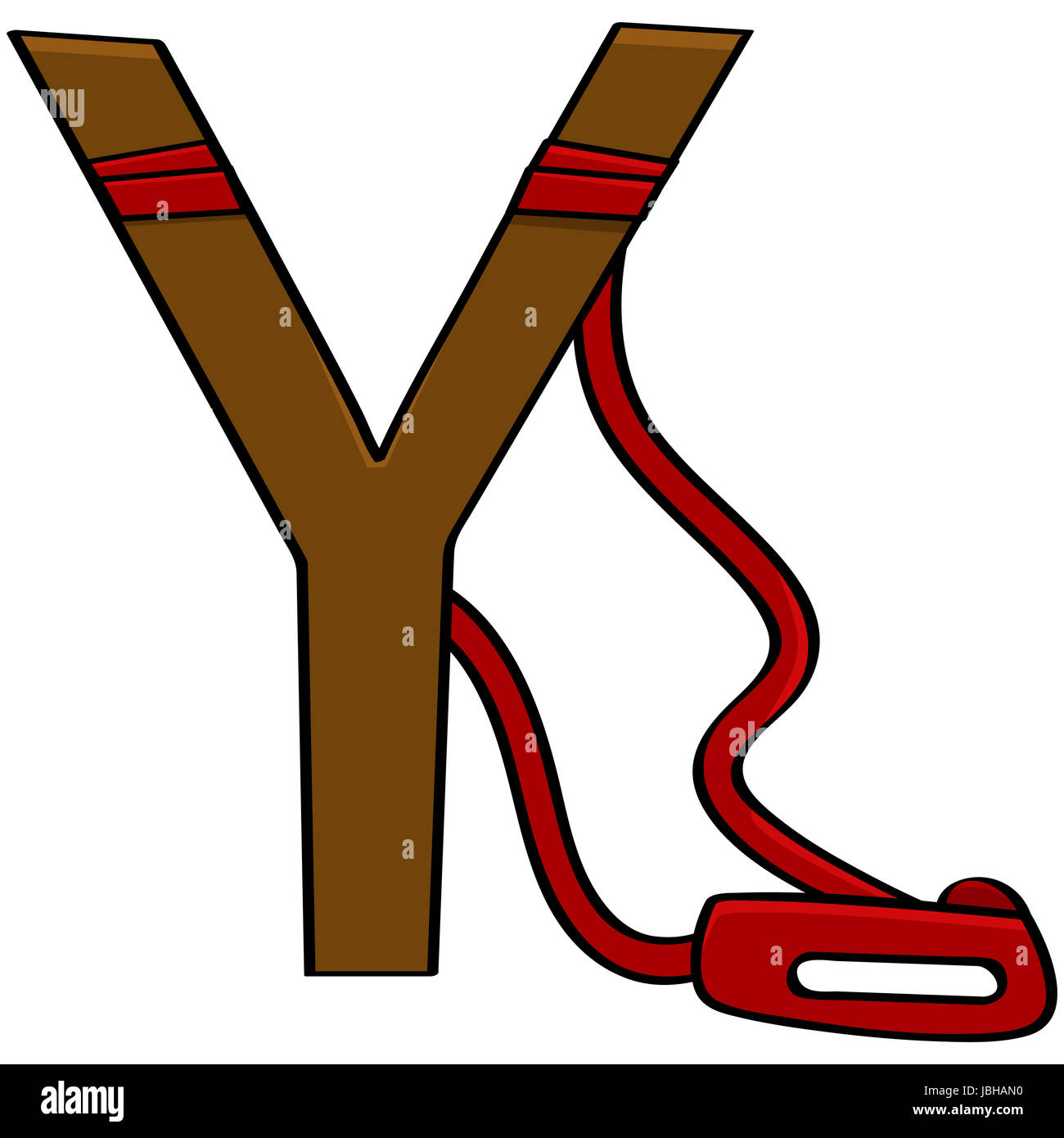 Cartoon illustration showing a rudimentary sling made with a piece of ...