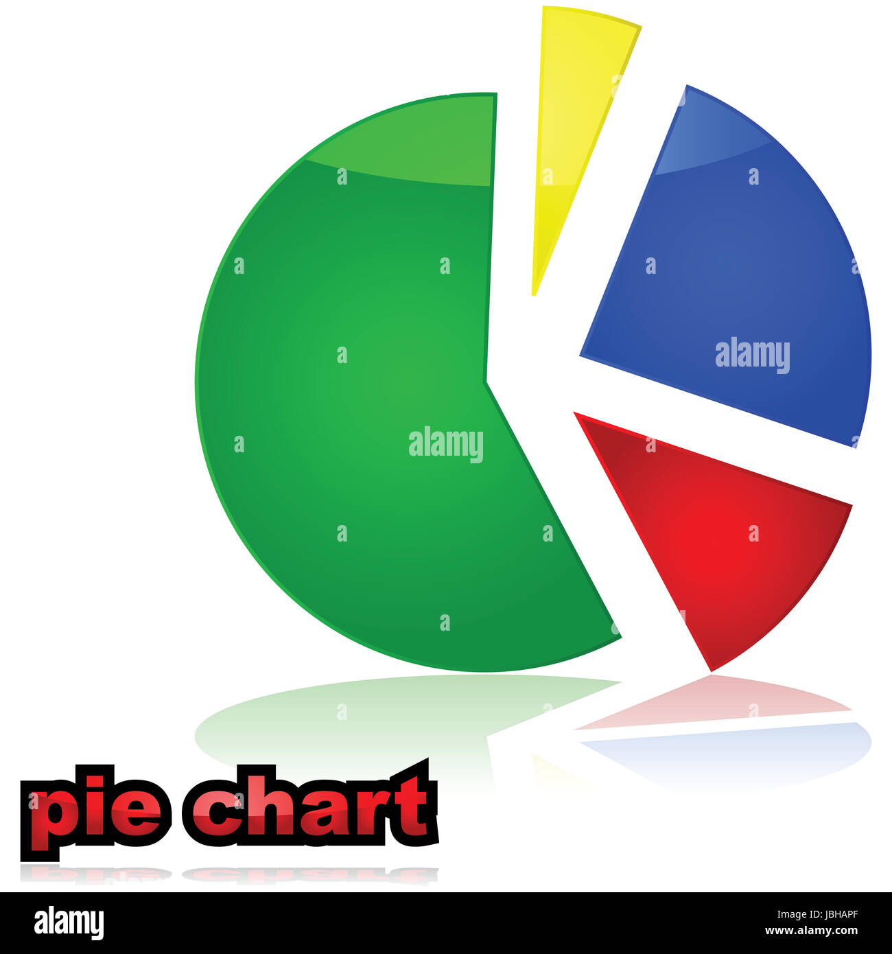 Glossy illustration of a colorful pie chart graph Stock Photo - Alamy