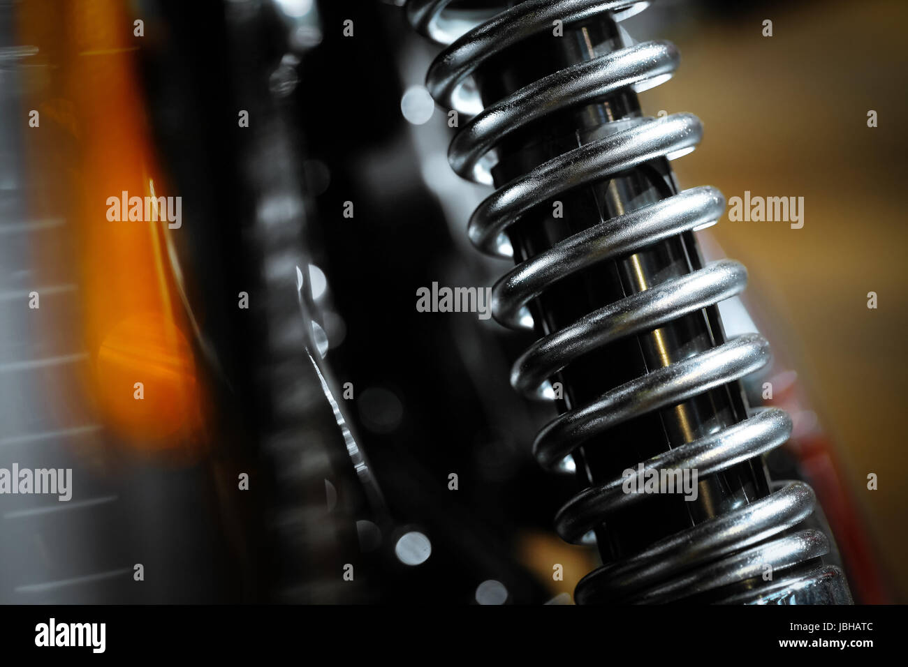 Color shot of a motorcycle shock absorber Stock Photo - Alamy