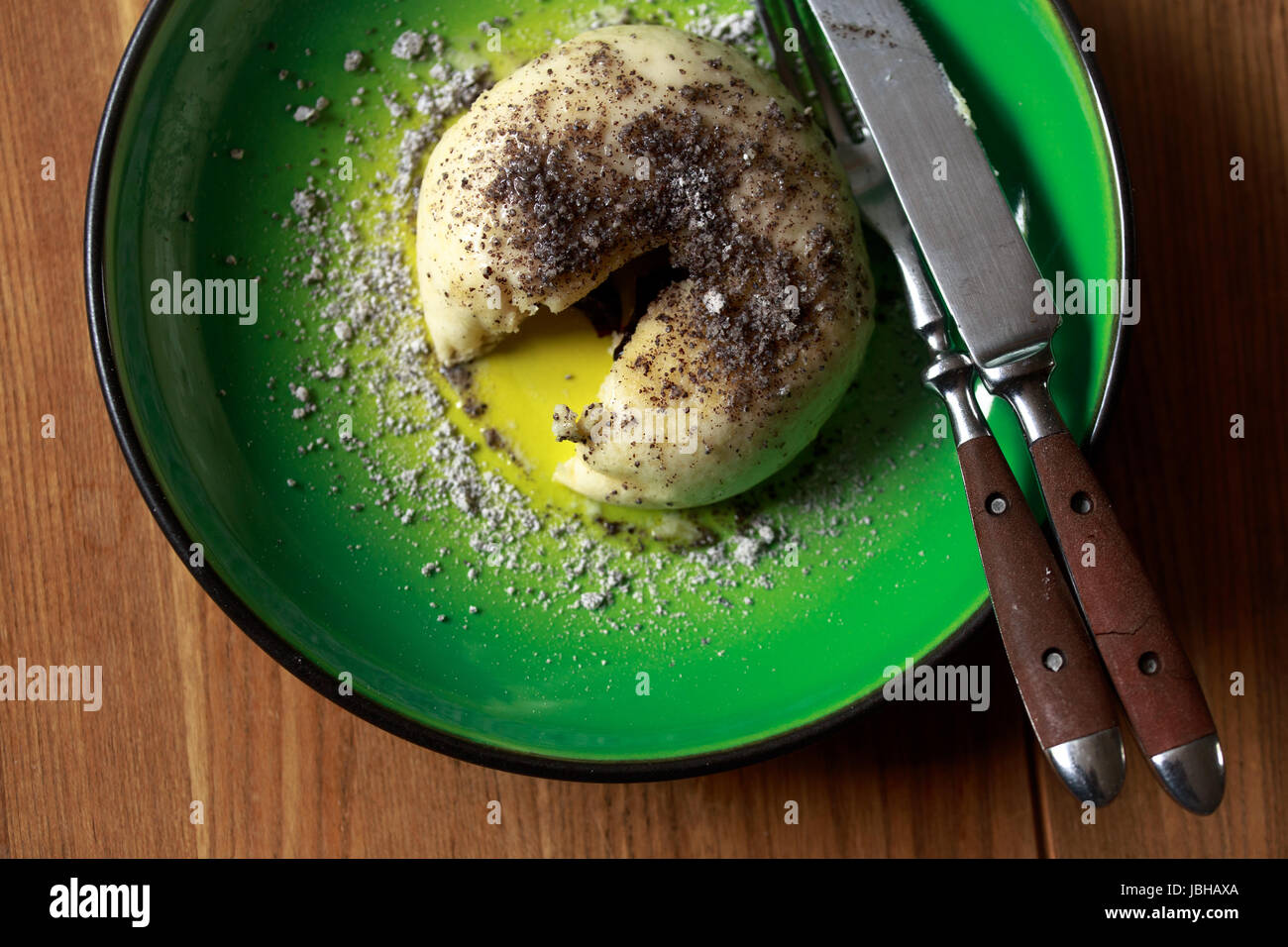 Traditional Yeast Dumpling with Poppy and Plum Butter Stock Photo - Alamy
