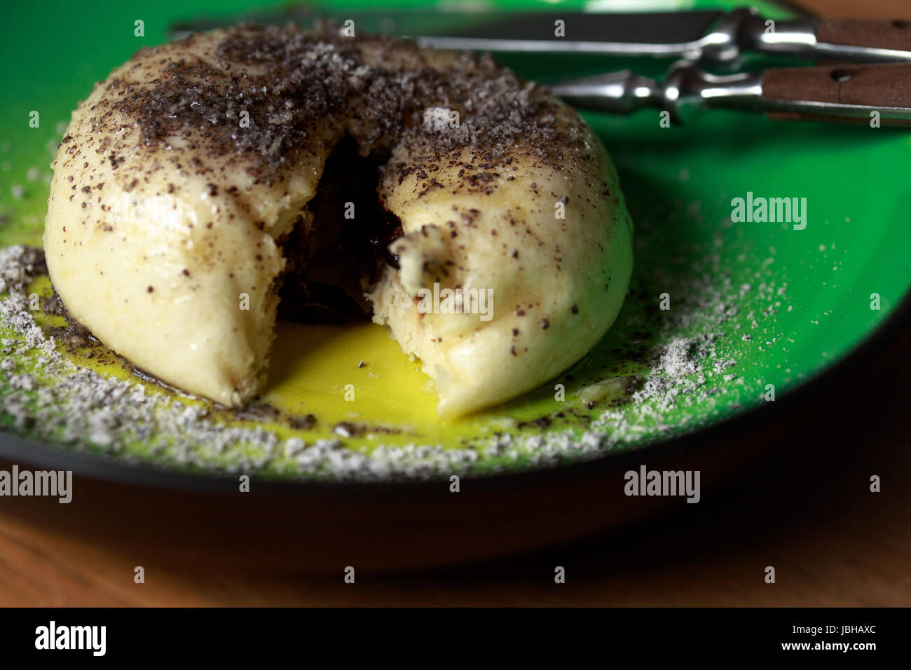 Traditional Yeast Dumpling with Poppy and Plum Butter Stock Photo - Alamy