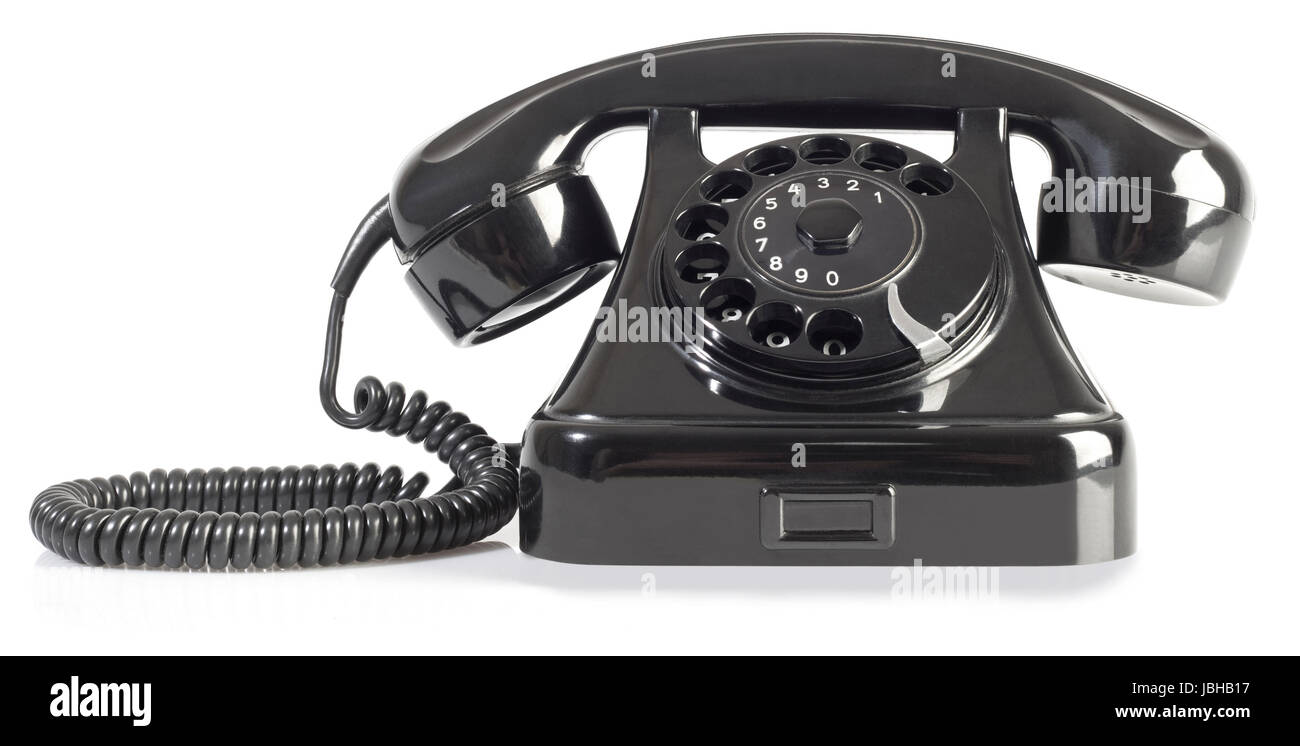 Old Rotary Phone Isolated on White Background Stock Photo - Alamy