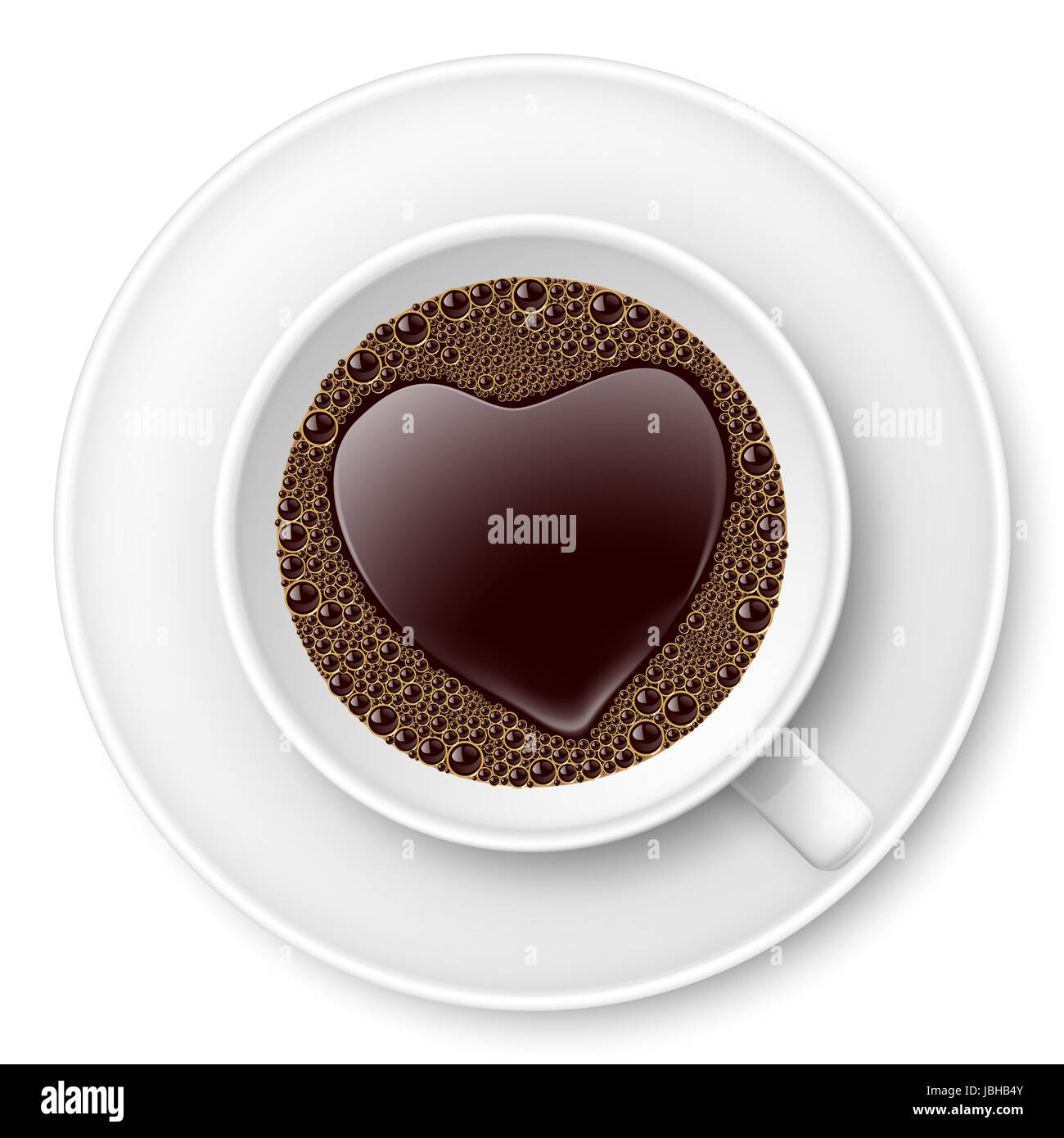 Cup of coffee with heart image on top. I love coffee Stock Photo - Alamy