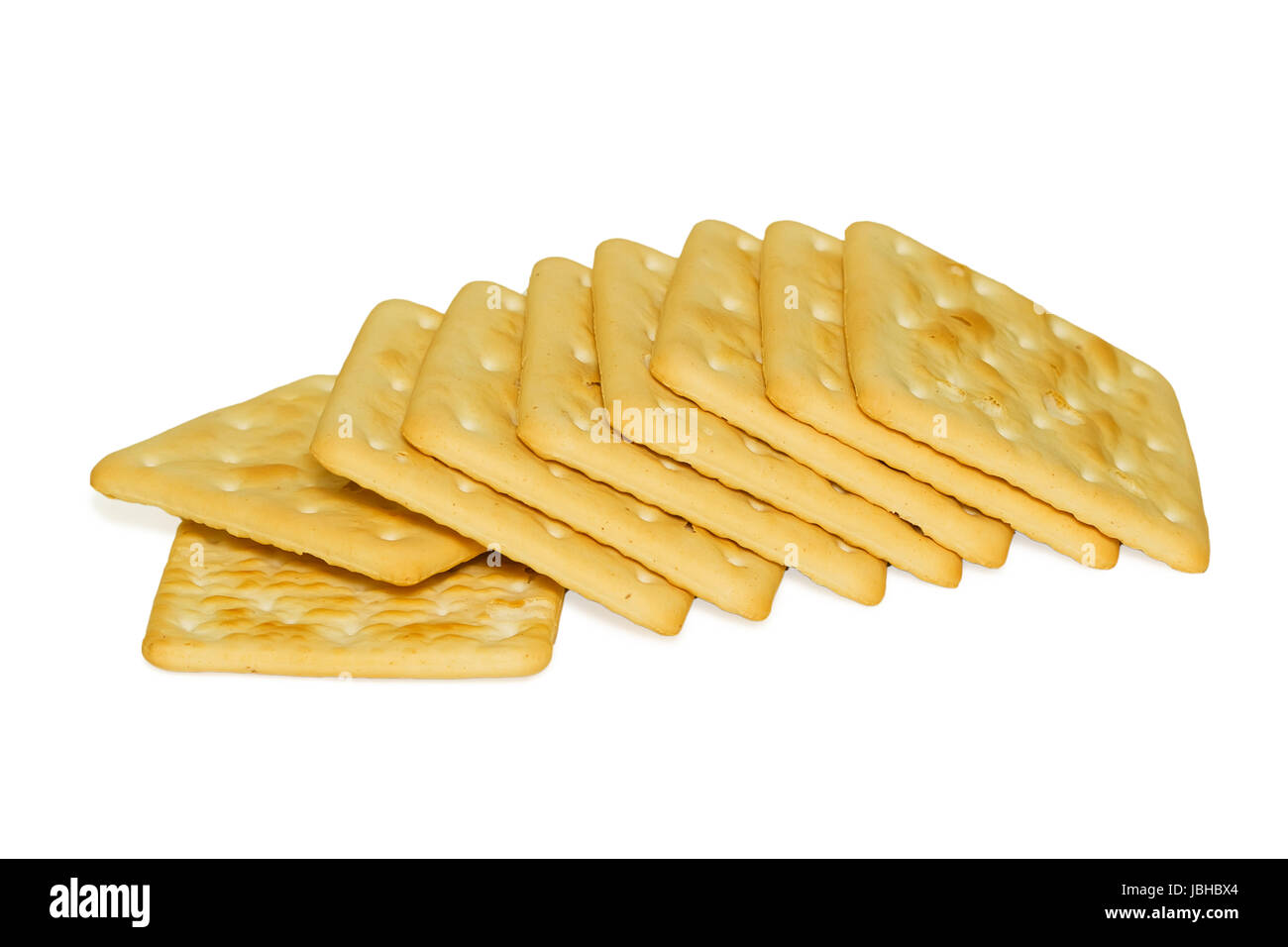 bunch of delicious crackers isolated on white background Stock Photo ...