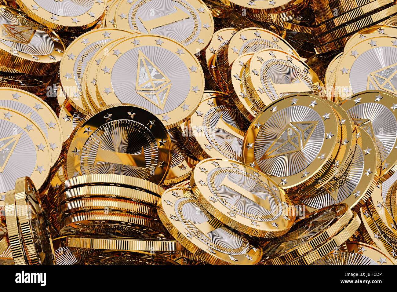 Ethereum - Virtual Money - Cryptocurrency - 3D Rendering Stock Photo ...