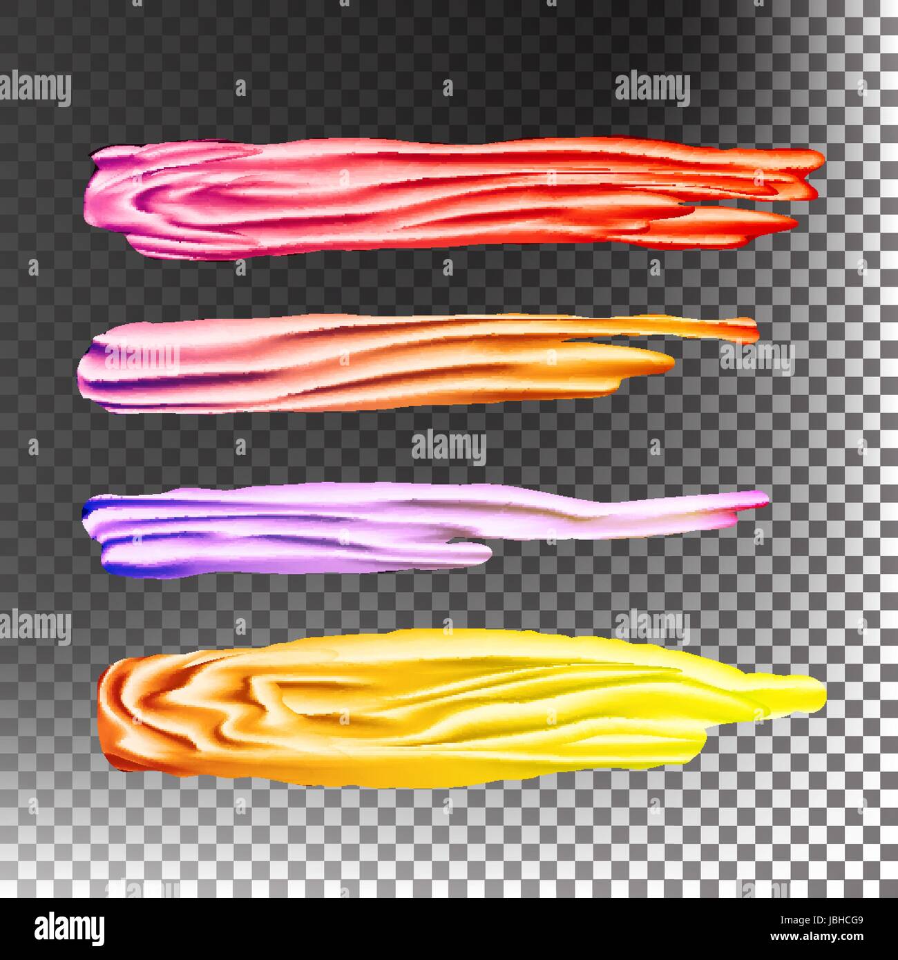 Colorful Paint Brush Stroke Set Vector. Acrylic Paint Texture. Vector ...