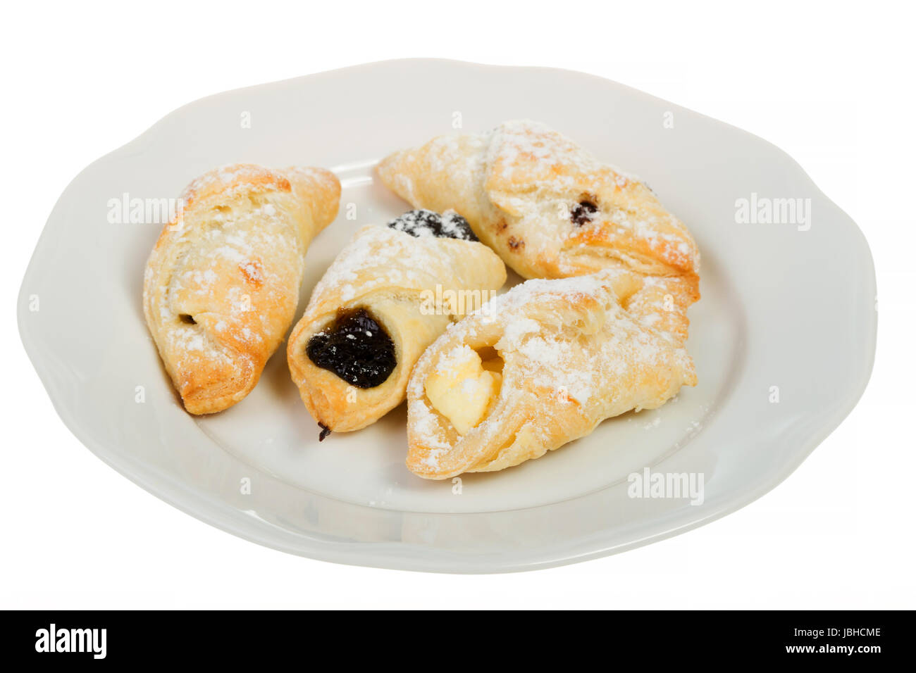 homemade pastry on plate isolated on white background Stock Photo - Alamy