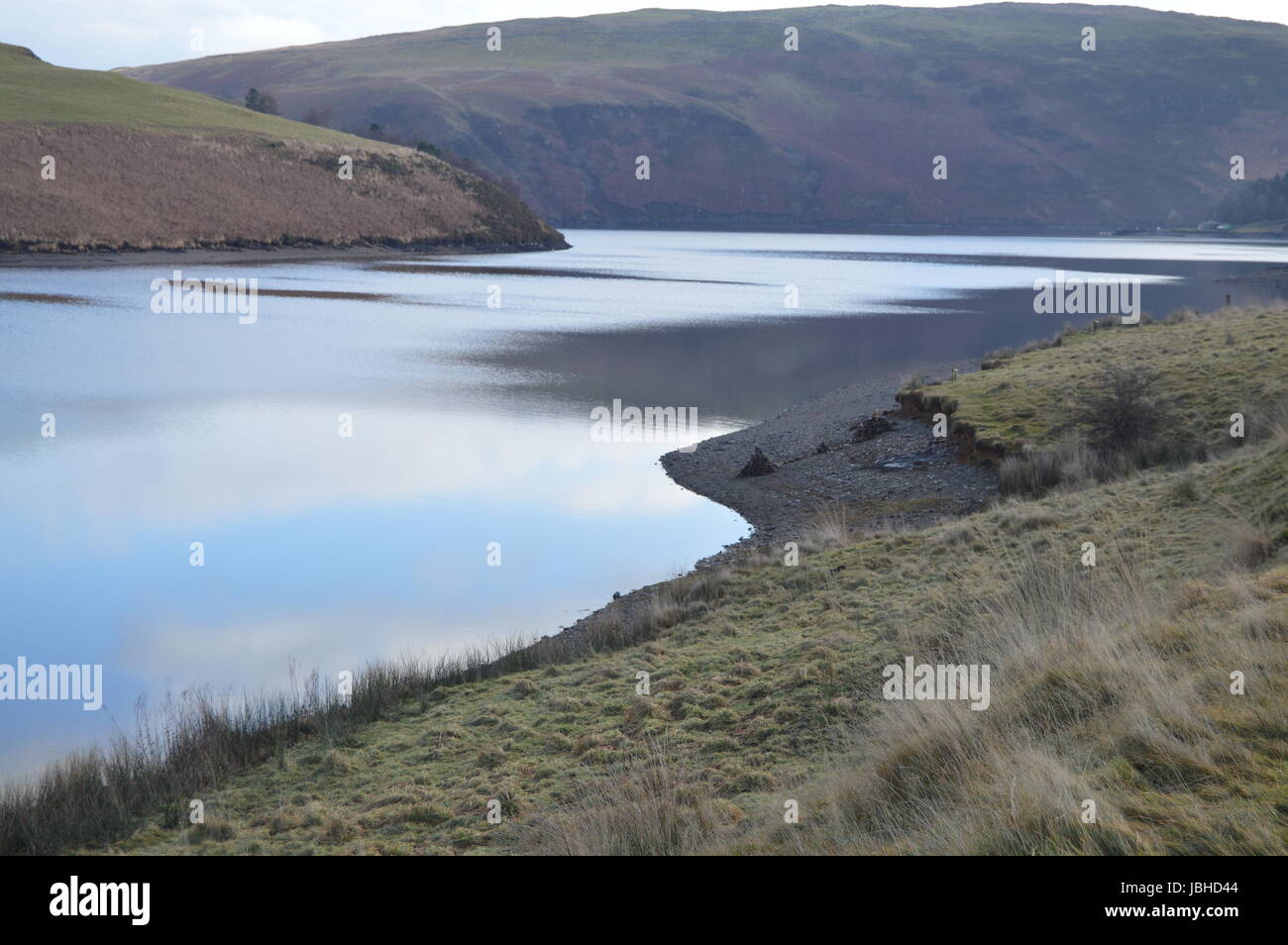Side angle of the Dam, Mid Wales Stock Photo - Alamy