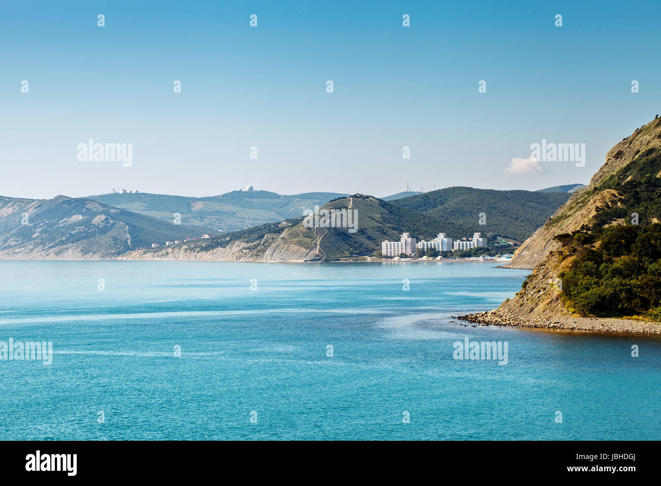 Beautiful views of the sea and mountains. Summer sea landscape Stock ...
