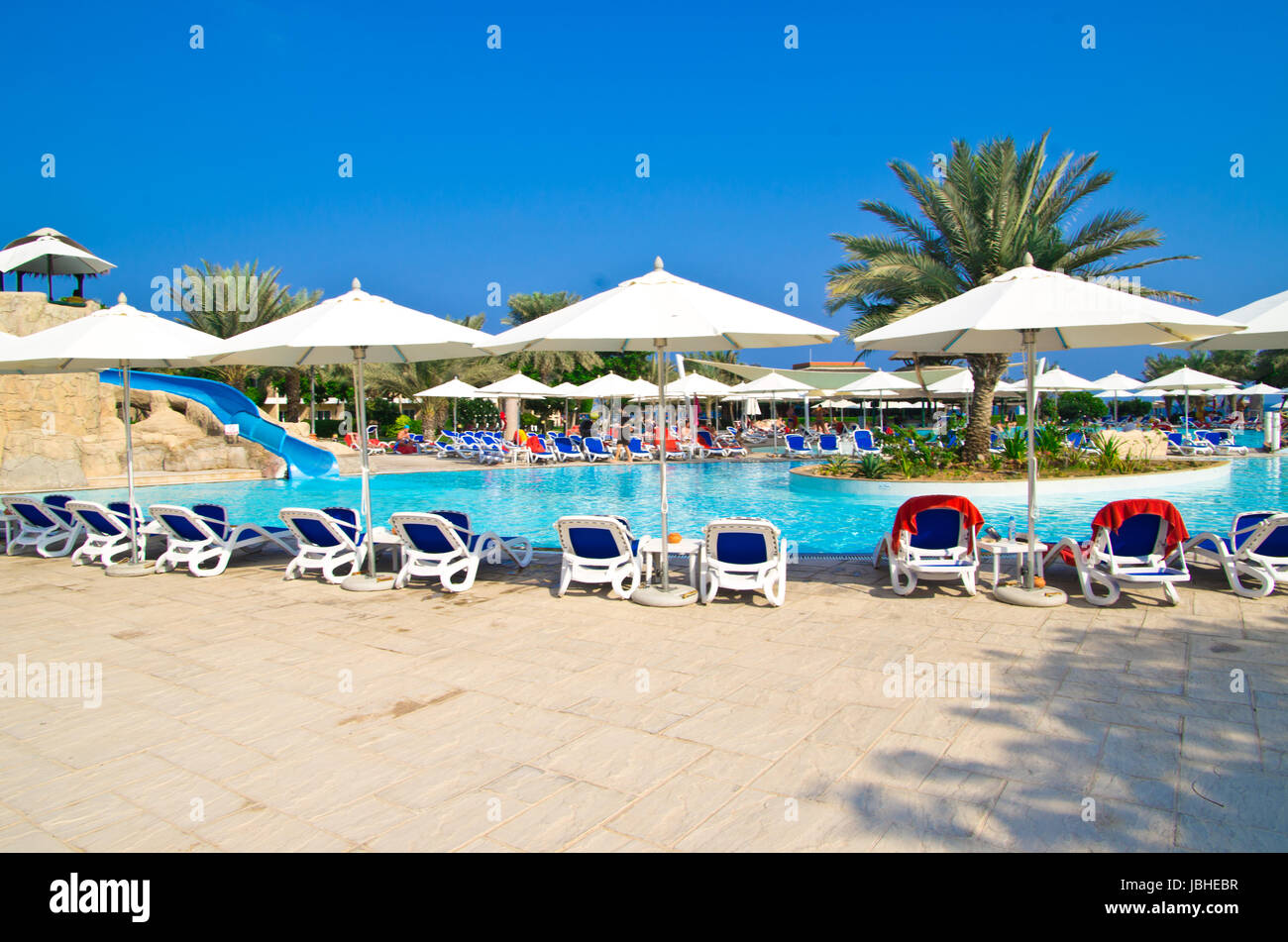 Beautiful swimming pool in hotel Stock Photo - Alamy