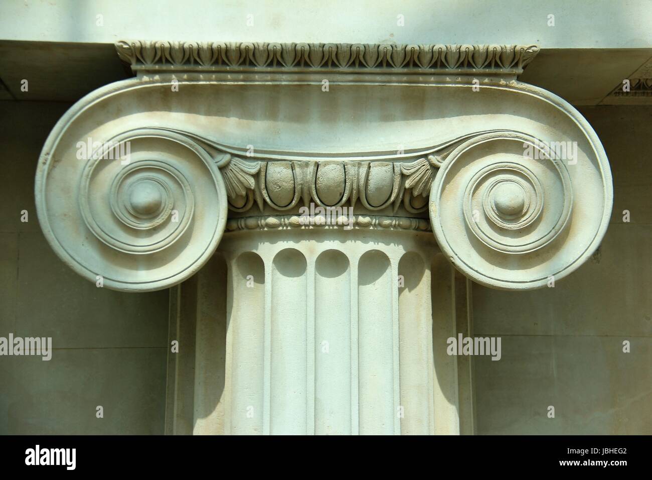 British Museum - Doric head of column in internal courtyard Stock Photo ...